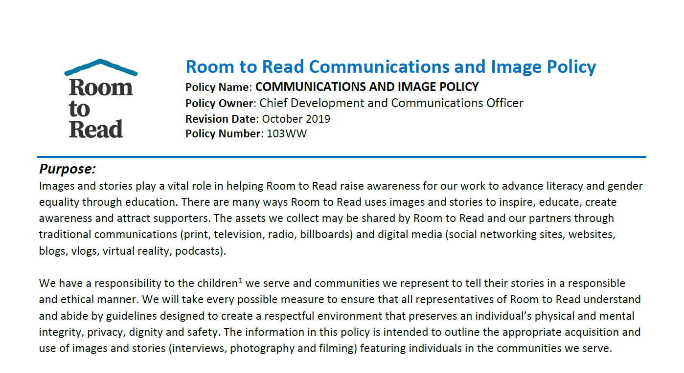 Compliance Policies - Room to Read